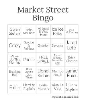 Market Street Bingo