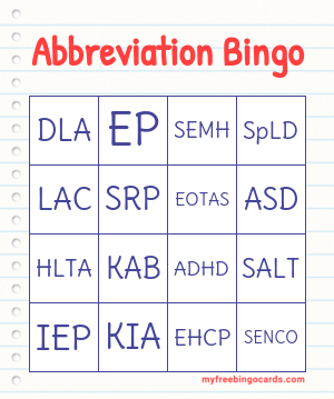 Abbreviation Bingo