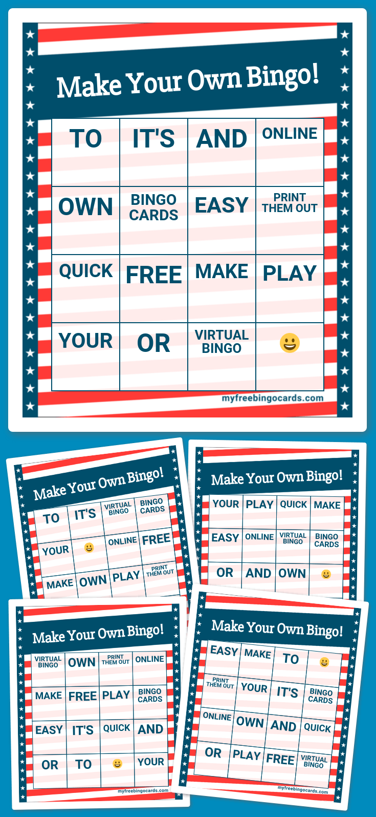Virtual Make Your Own Bingo!