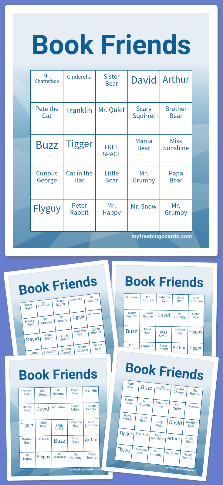 Virtual Book Friends Bingo