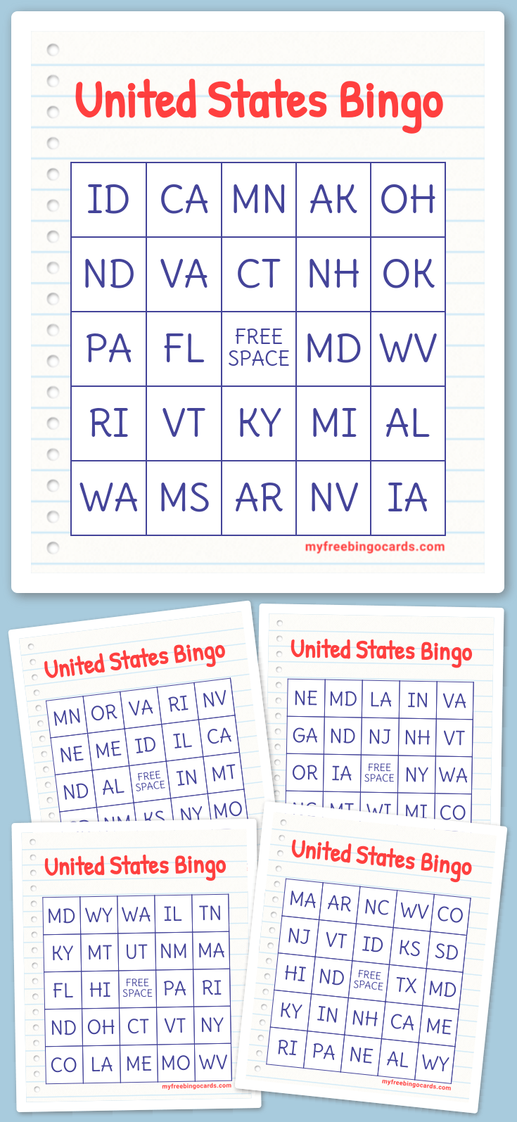 Virtual United States Bingo
