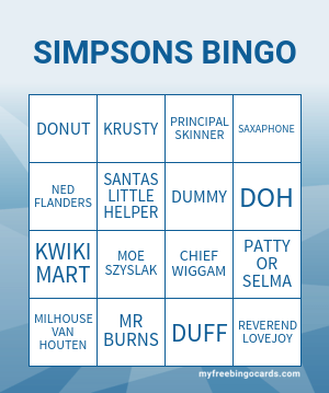 SIMPSONS BINGO