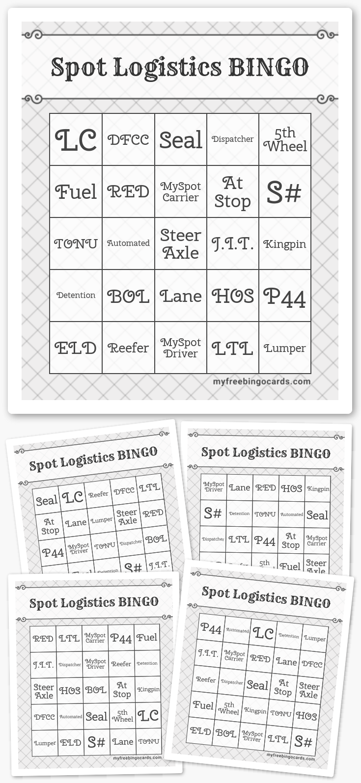 Virtual Spot Logistics BINGO