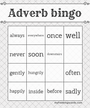 Adverb bingo