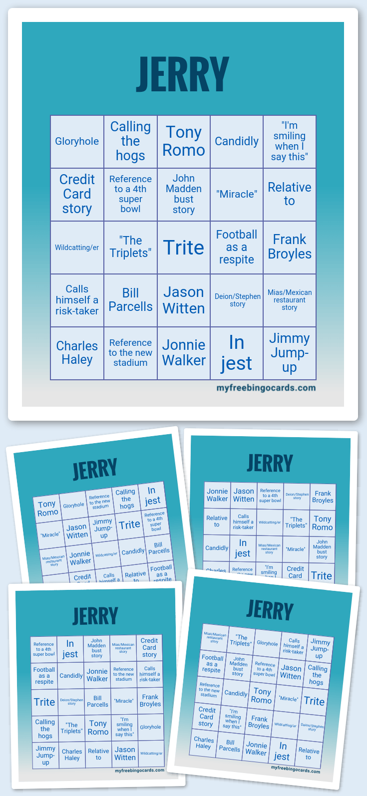 Virtual JERRY BINGO