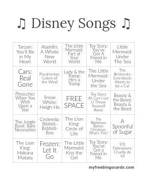Disney Songs ♫ Bingo