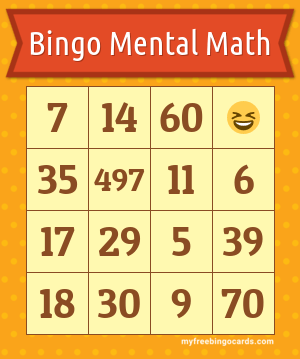 Bingo Mental Math