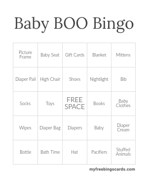 Baby BOO Bingo