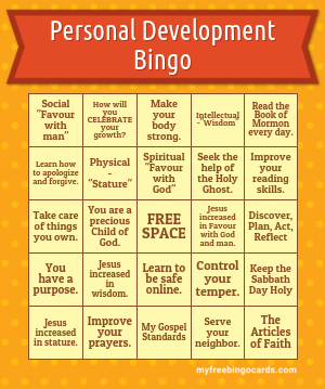 Personal Development Bingo