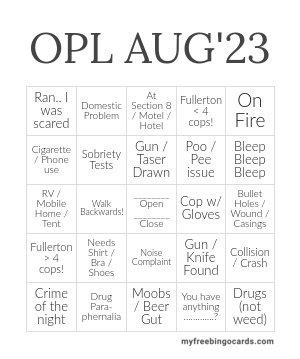 OPL AUG'23 BINGO