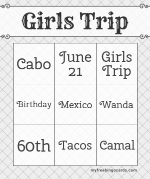 Girls Trip Bingo