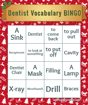 Dentist Vocabulary BINGO