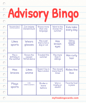 Advisory Bingo