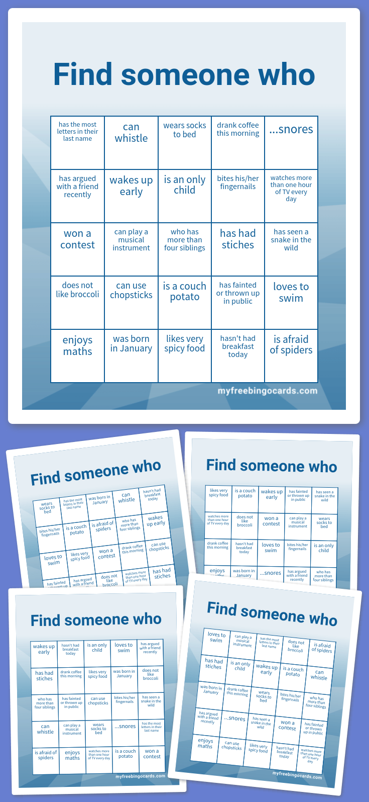 Virtual Find someone who Bingo