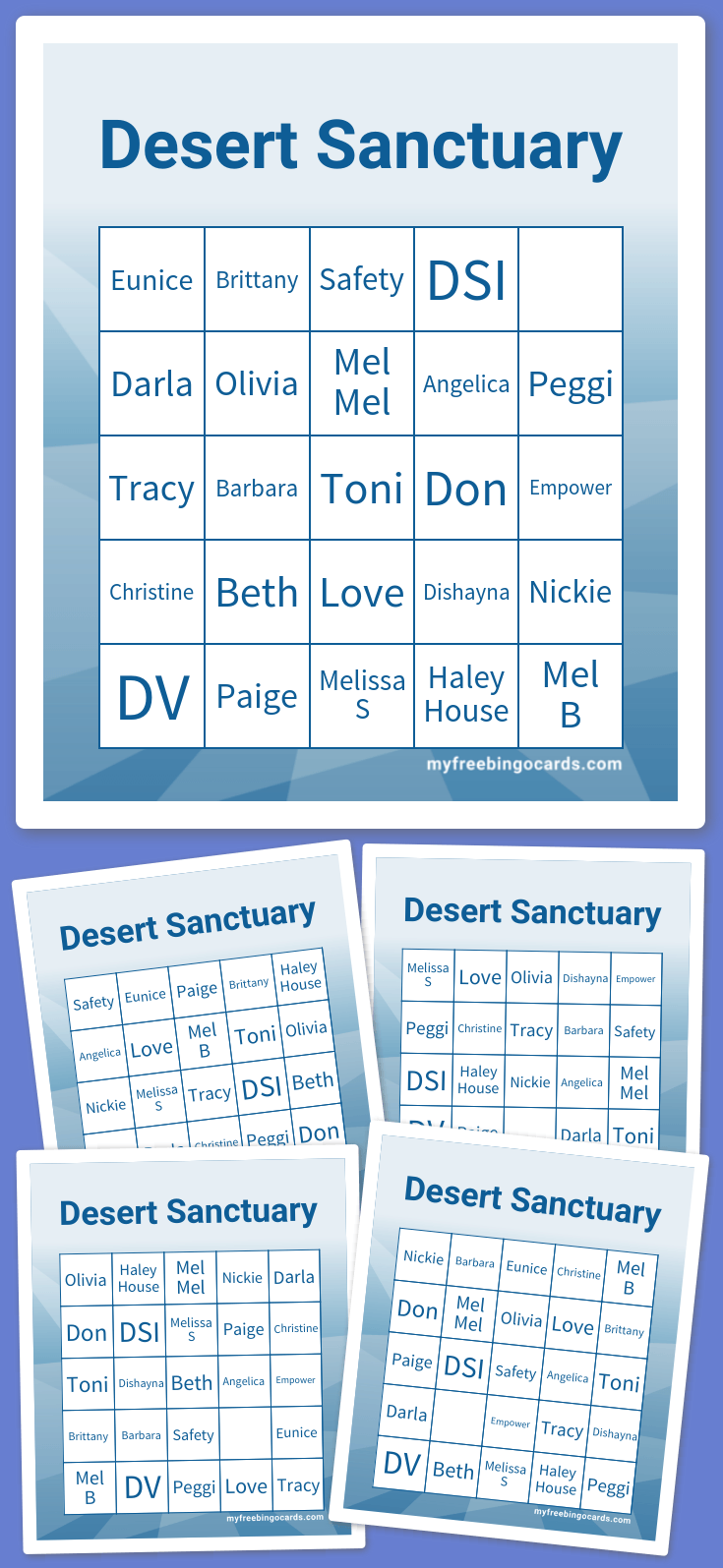 Virtual Desert Sanctuary Bingo