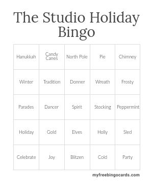 The Studio Holiday Bingo