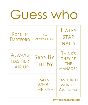 Guess who Bingo