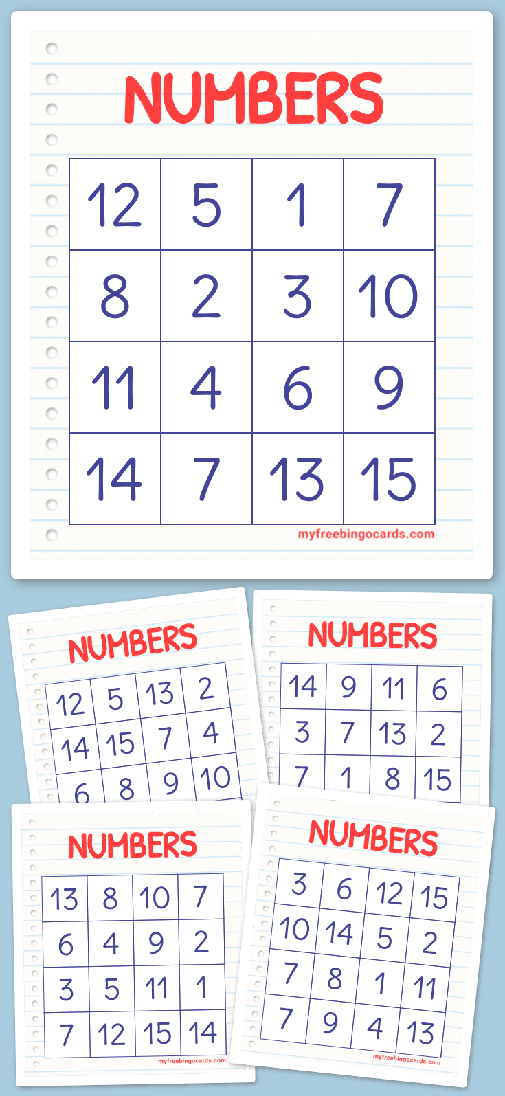 Virtual NUMBERS BINGO