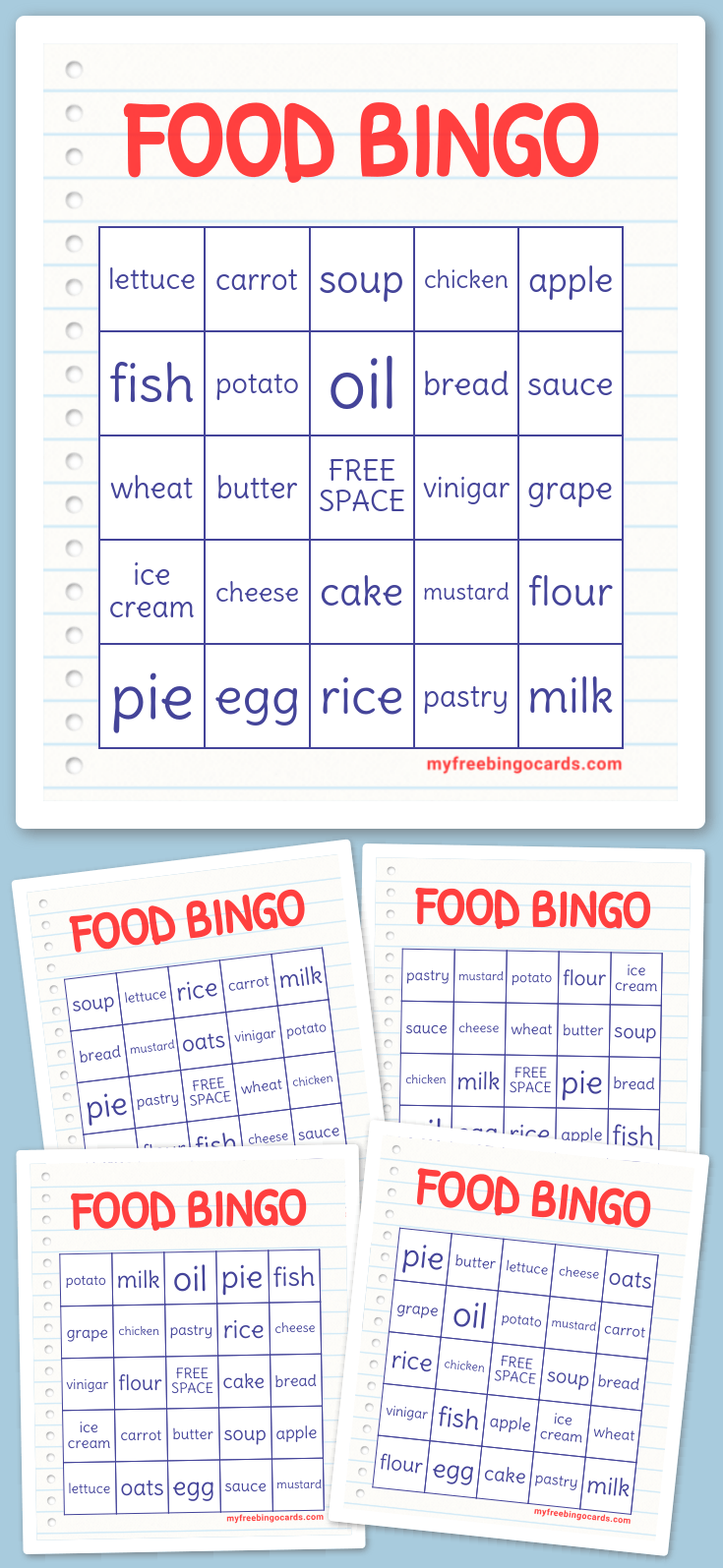Virtual FOOD BINGO