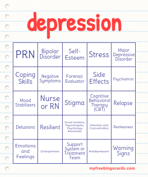 depression bingo
