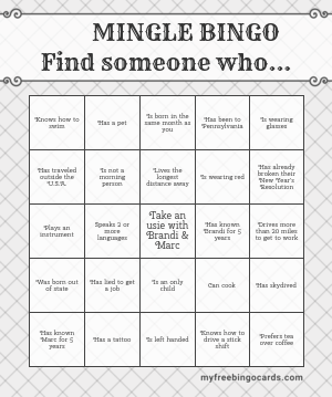 Print 100+ MINGLE BINGO Find someone who... Cards