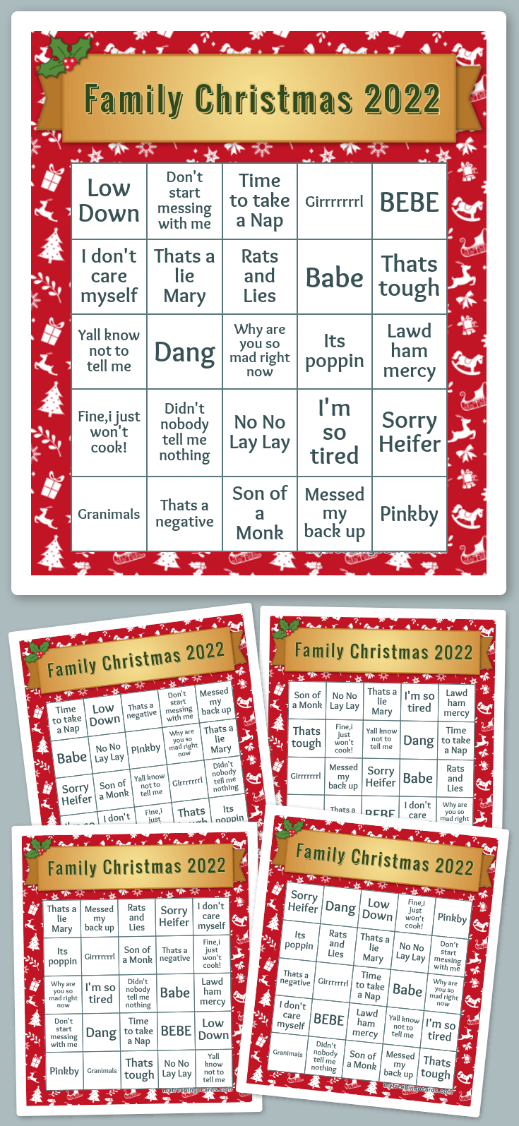 Virtual Family Christmas 2022 Bingo