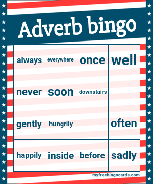 Adverb bingo