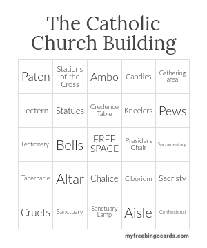The Catholic Church Building Bingo
