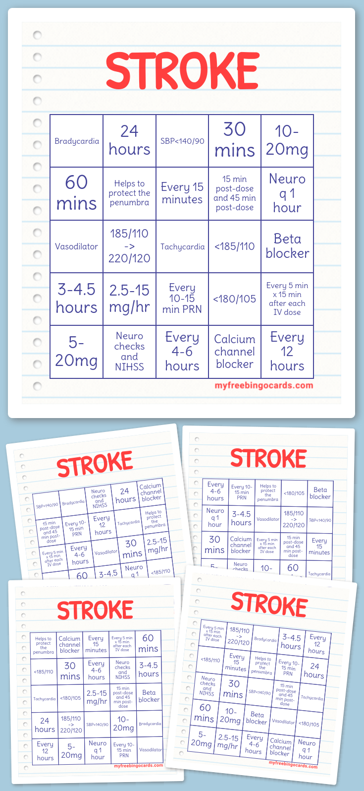 Virtual STROKE BINGO