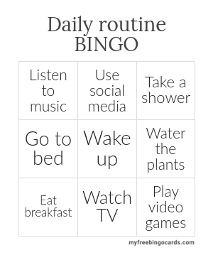 Daily routine BINGO