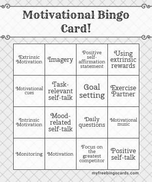 Motivational Bingo Card!