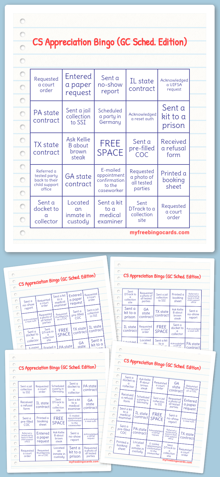Virtual CS Appreciation Bingo (GC Sched. Edit…