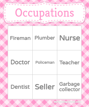Occupations Bingo