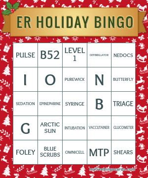 ER HOLIDAY BINGO