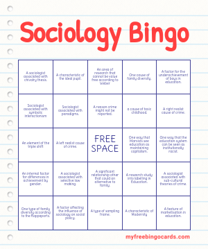 Sociology Bingo