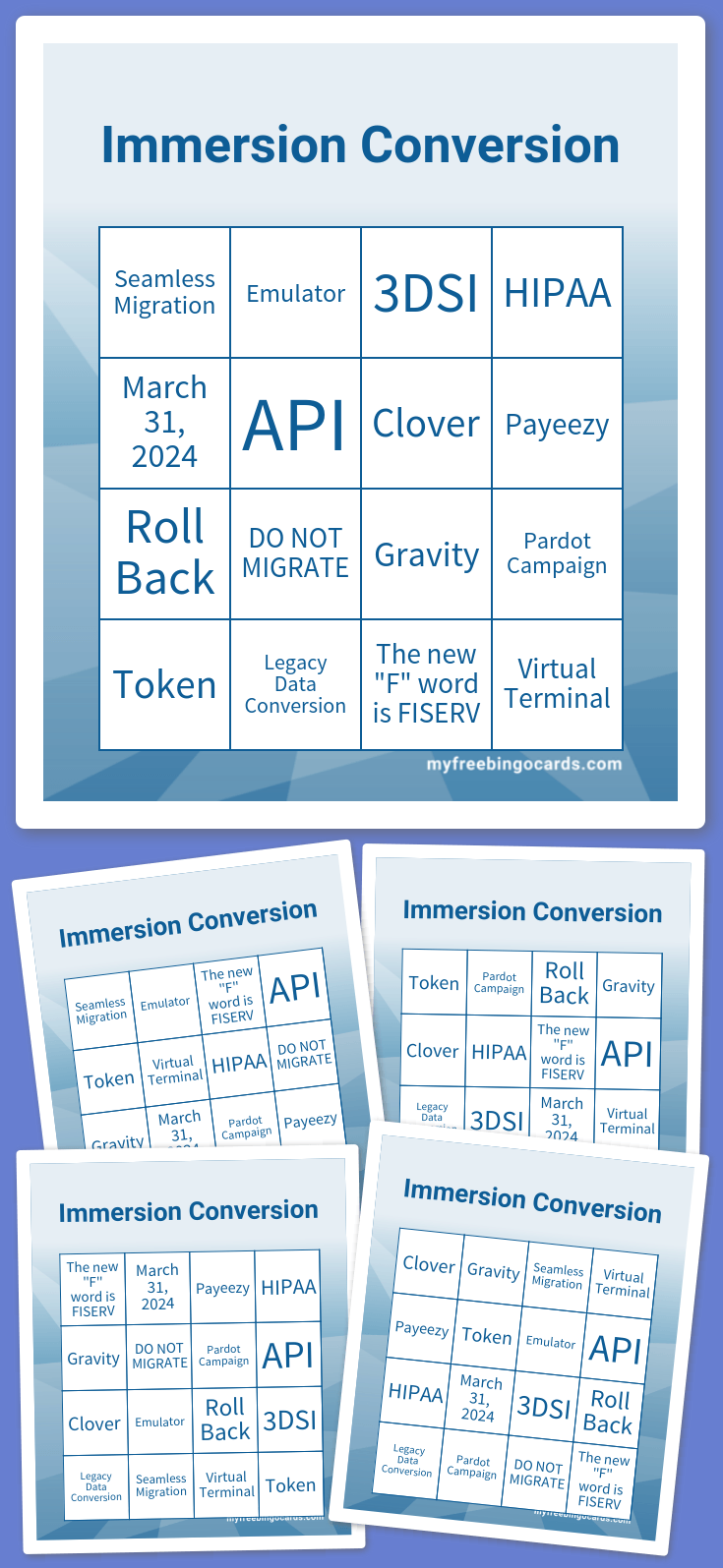 Virtual Immersion Conversion Bingo