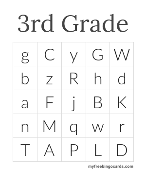 3rd Grade Bingo