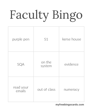 Faculty Bingo