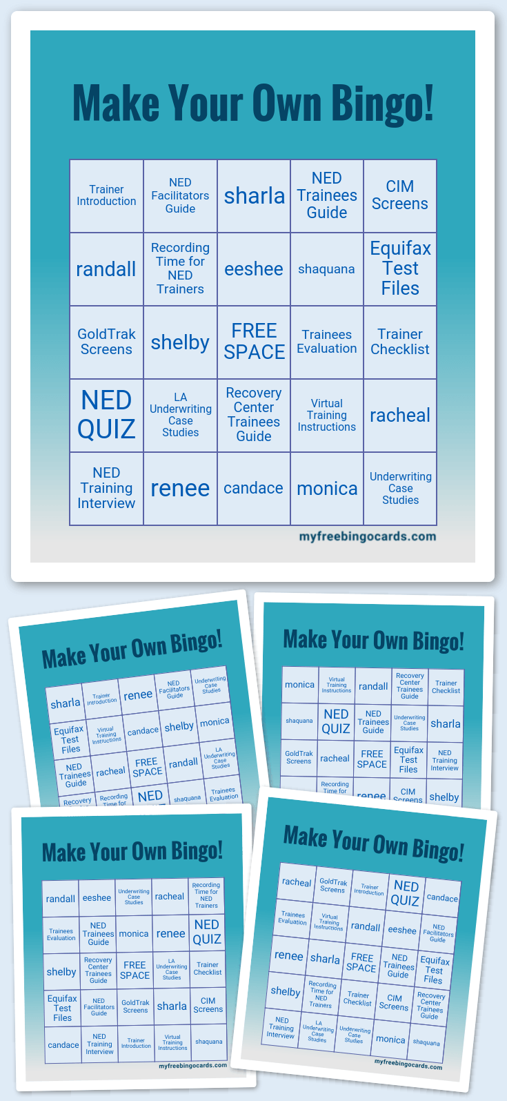 Virtual Make Your Own Bingo!