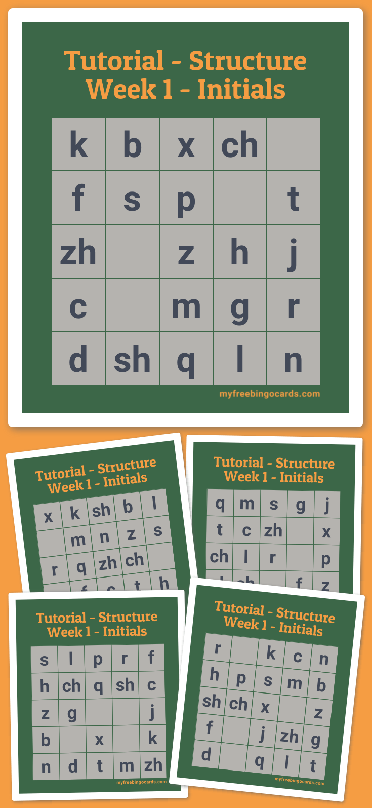 Virtual Tutorial - Structure Week 1 - Initials Bingo
