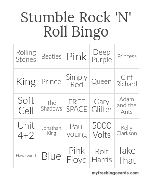 Stumble Rock 'N' Roll Bingo