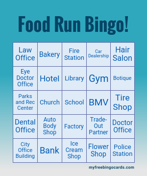 Food Run Bingo!