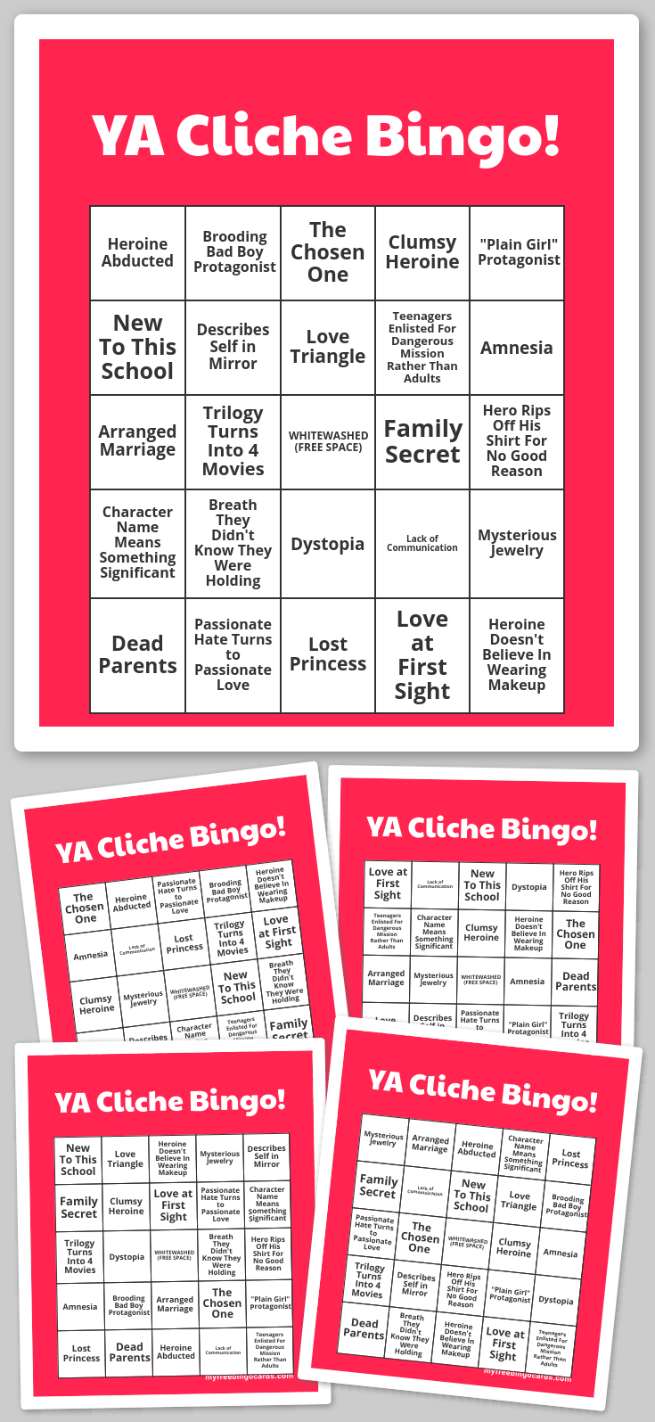 Virtual YA Cliche Bingo!