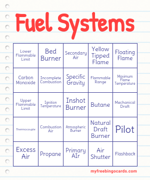 Fuel Systems Bingo