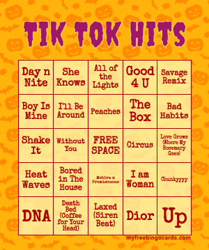 Tik Tok Hits Bingo