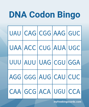 Print 100+ DNA Codon Bingo Cards