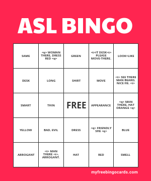 ASL BINGO