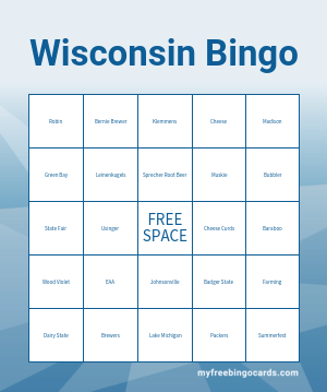 Print 100+ Wisconsin Bingo Cards