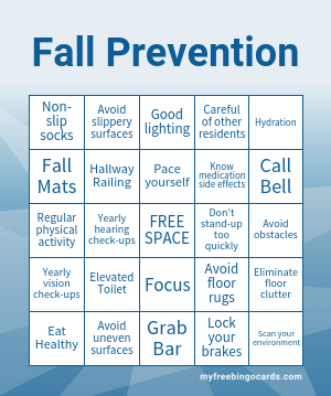 Fall Prevention Bingo