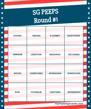 SG PEEPS Round #1 Bingo